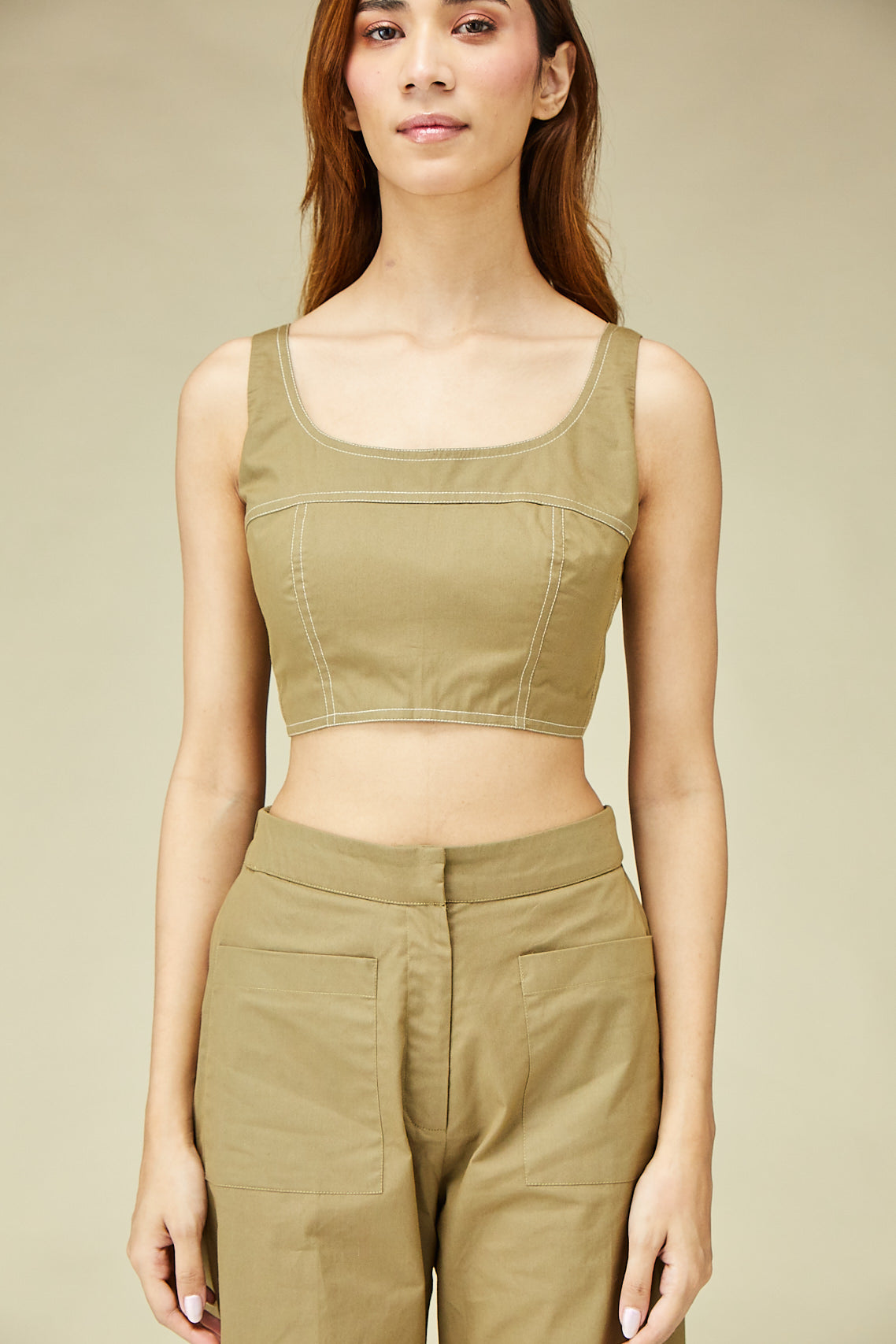 Buy online Women Khaki Green Bustier By BETRUE – BETRUE.official